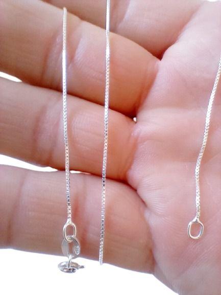 Corrente Veneziana Prata 925 40 cm V12 Importada Italiana 0.8 mm Legítima de Lei - Mundo da Nine ...