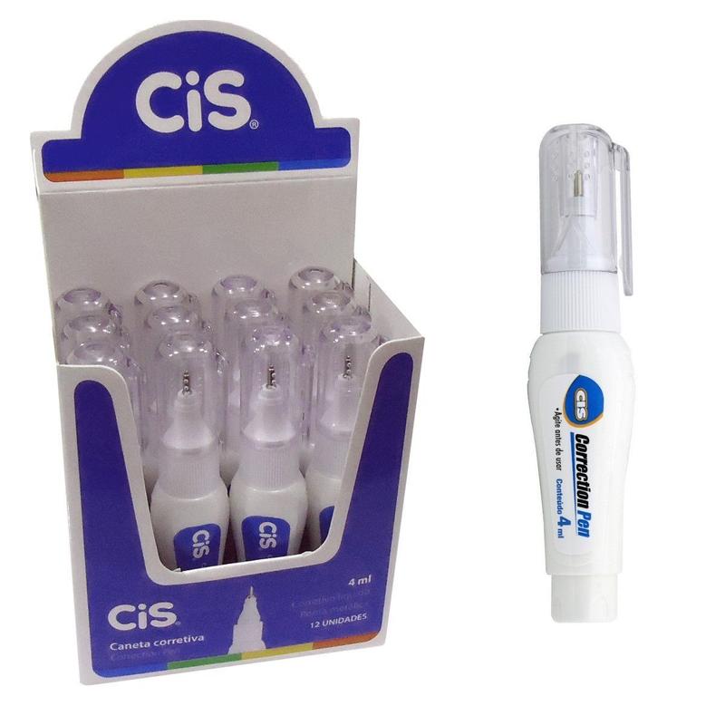 Corretivo Caneta Cis 4ml Correction Pen - 12 Unidades - Corretivo ...