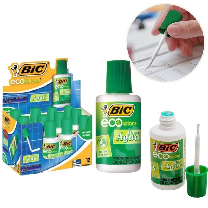Corretivo Liquido Branco Escolar Base Água Bic 18ml - Cx 12 Unidades ...