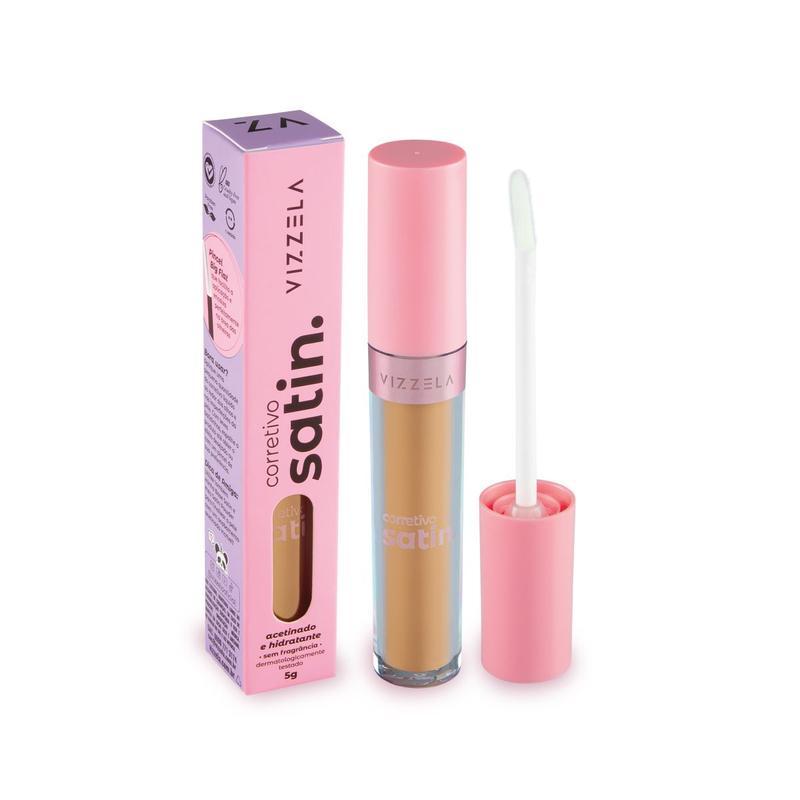 Corretivo Líquido Facial Satin Vizzela Glow Alta Cobertura Acabamento ...