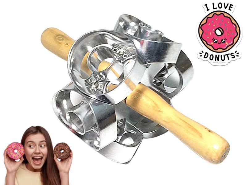 Cortador De Donuts Rolo Giratório 6 Moldes Chef Cozinha Confeitaria ...