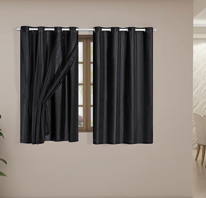 Cortina blackout com Voil janela 2,80m x 1,80m - Crislar - Cortinas ...