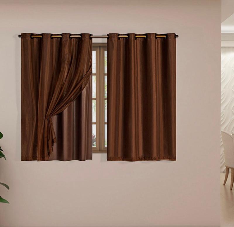 Cortina blackout com Voil janela 2,80m x 1,80m - Crislar - Cortinas ...