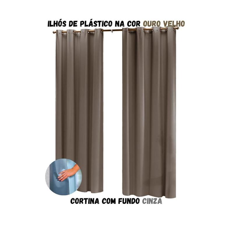 Cortina Blackout Sala ou Quarto PVC (plástico) Rústica 100% Blecaute 2 ...