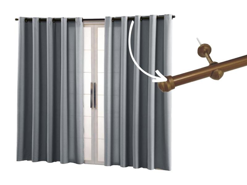 Cortina com varão Incluso 3,00 x 2,20 para porta ou Janela - Casa ...