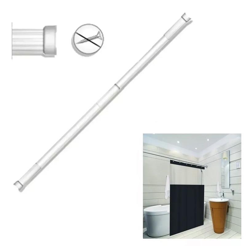 Cortina De Box Preto Com Varão Grande Extensivo até 2m Fixado Sob ...