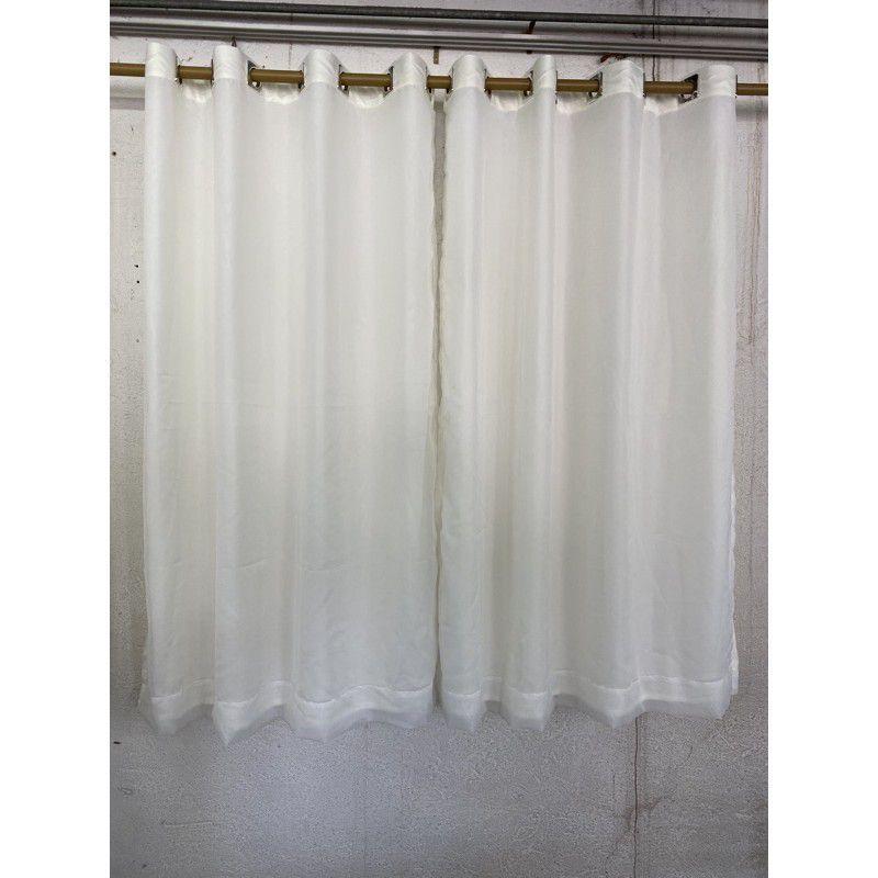 Cortina de Voal Liso ou Voal Xadrez Com Forro Microfibra para Sala e ...