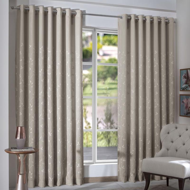 Cortina Donna MC 560x260 cm Maria Flor Voil Bordado com Forro Folhagem ...