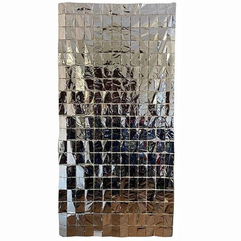 Cortina metalizada dourada quadrados 1m x 2m - Festa - Cortina para ...