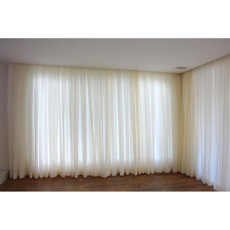 Cortina Voal 6mx2,8m Sem Forro Trilho Antigo Quarto E Sala - Chrisney ...