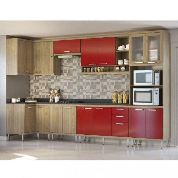 Cozinha Completa com Tampo 15 Portas 8 Peças Sicília Espresso Móveis ...