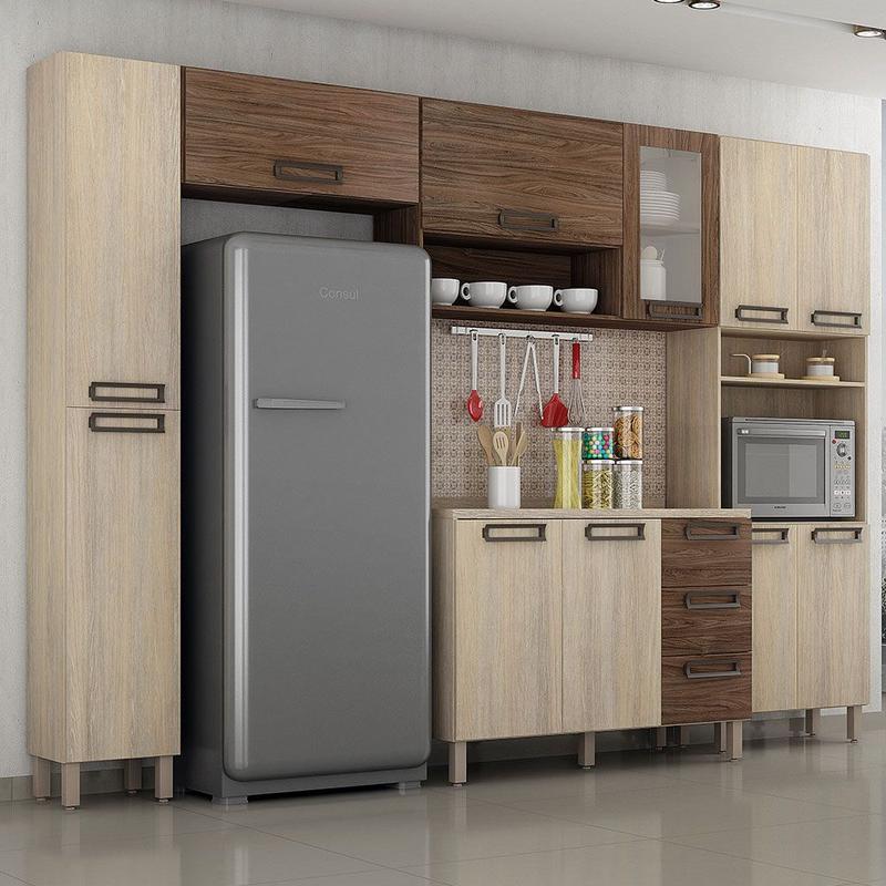 Cozinha Completa Madeira Com 11 Portas e 3 Gavetas Veneza Montreal ...