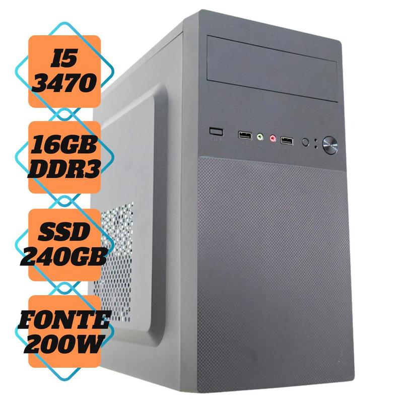 CPU computador Pc Intel Core I5 3ª Ger 16gb Ssd 240gb Fonte 200w ...