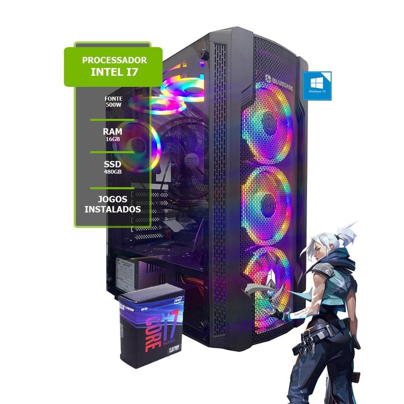 Cpu pc gamer i7 barato memoria ram 16gb ssd 480gb fonte 500w - ALLETECH ...