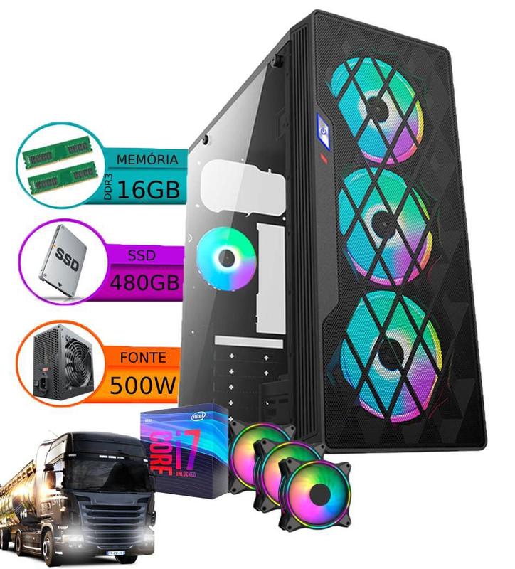 Cpu Pc Gamer I7 Barato Memoria Ram 16Gb Ssd 480Gb Fonte 500W - Alletech ...