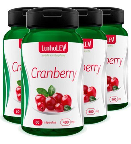 Cranberry 400mg 4 X 60 Cápsulas - Linho Lev - Fitoterápicos - Magazine ...
