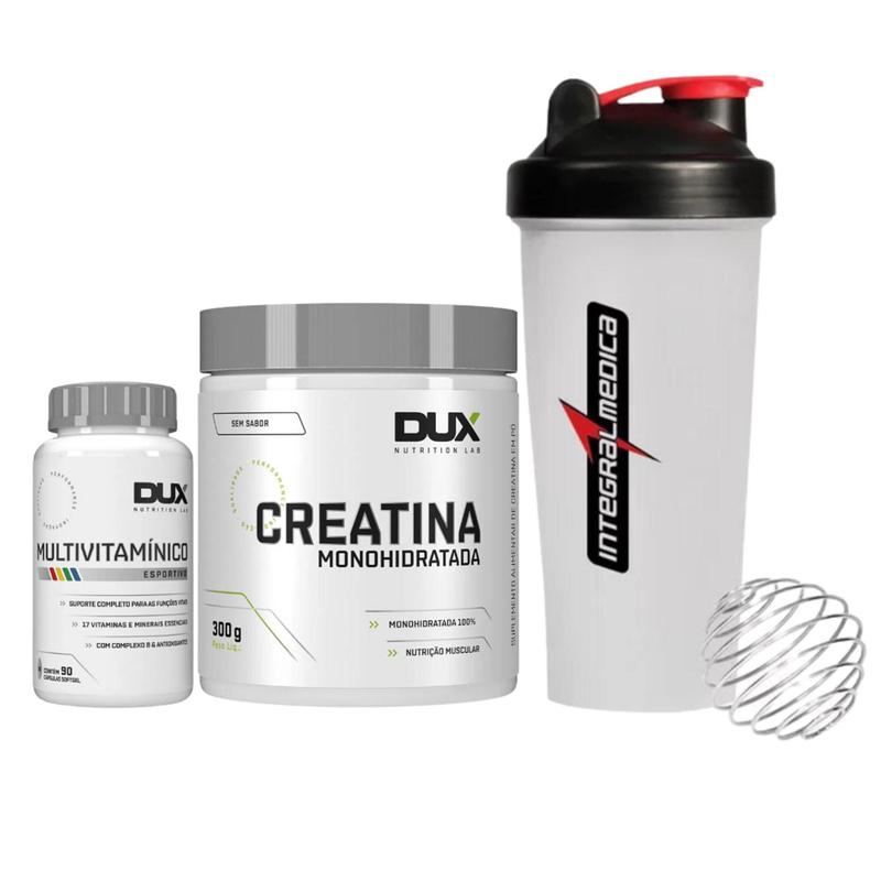 Creatina 300g - Monohidratada + Multivitamínico - 90 Cáps - Dux ...