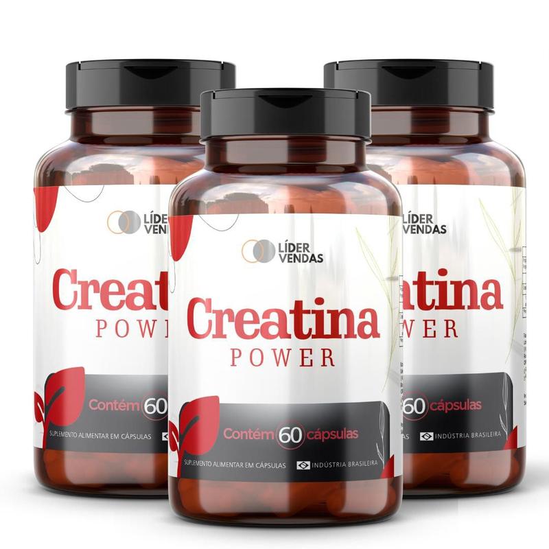 Creatina Power C/ 60 Cápsulas Kit 3 Potes - Lider vendas - Creatina ...