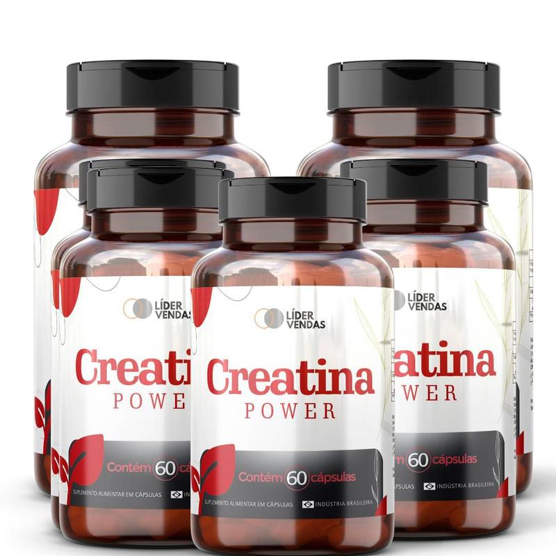 Creatina Power C/ 60 Cápsulas Kit 5 Potes - Lider vendas - Creatina ...