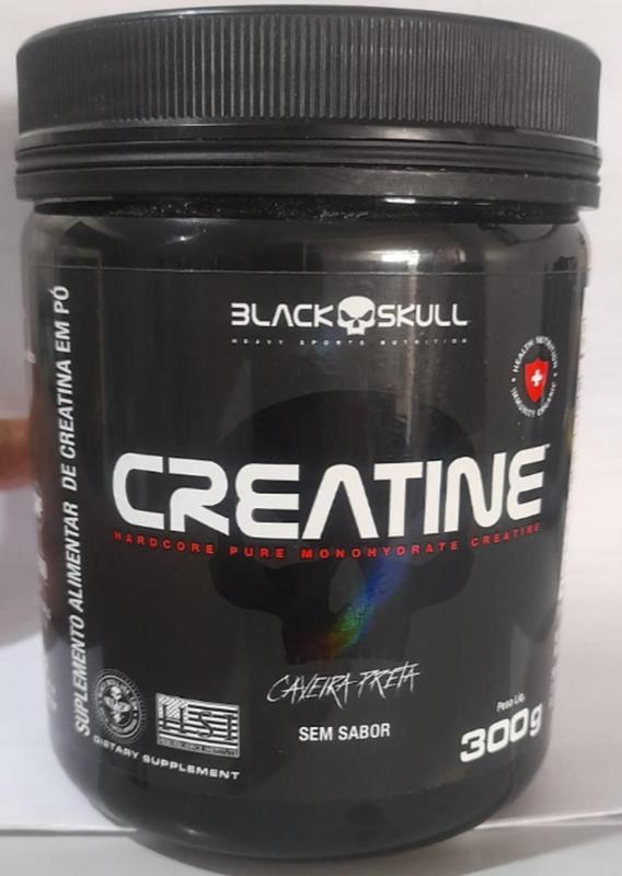 Creatine - Creatina Monohidratada Caveira Preta - 300g Sem Sabor ...