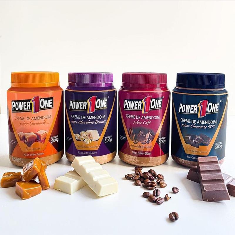 Creme de amendoim power one 1kg/500g(chocolate-choc branco-caramelo ...