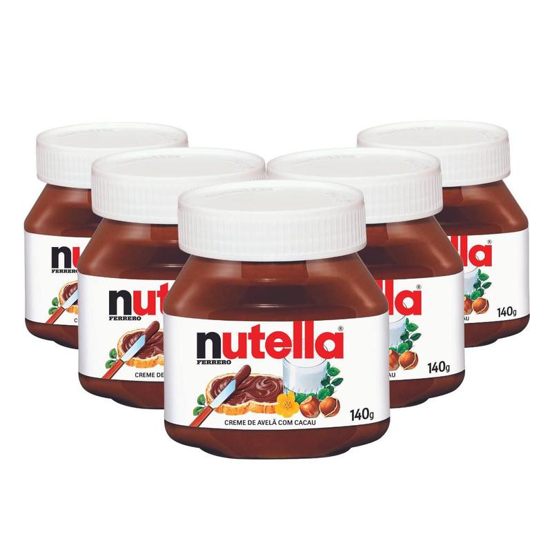Creme de Avelã Nutella, 5 Potes de 140g - Creme de Avelã - Magazine Luiza