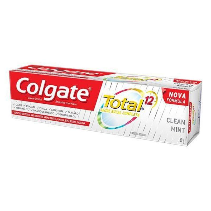 Creme Dental Colgate Total 12 Clean Mint Antibacteriano 50g - Creme e ...