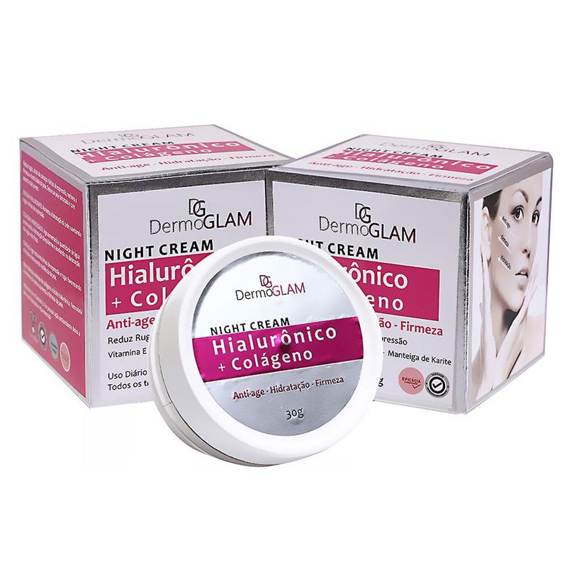 Creme Facial Anaconda DermoGlam Night Cream Com Hialuronico e Colageno ...