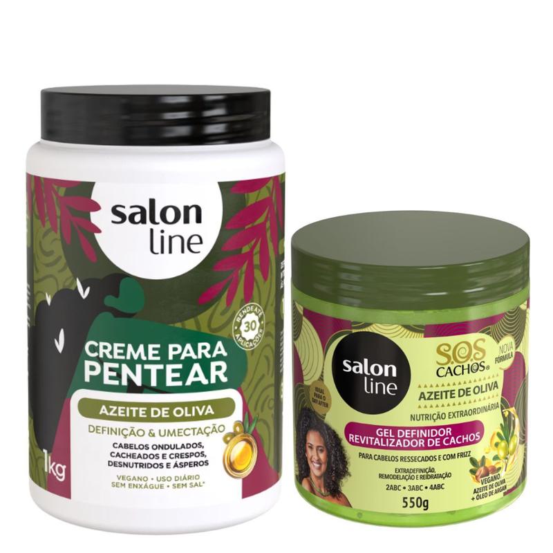 Creme para pentear + gel definidor salon line azeite de oliva - Creme ...