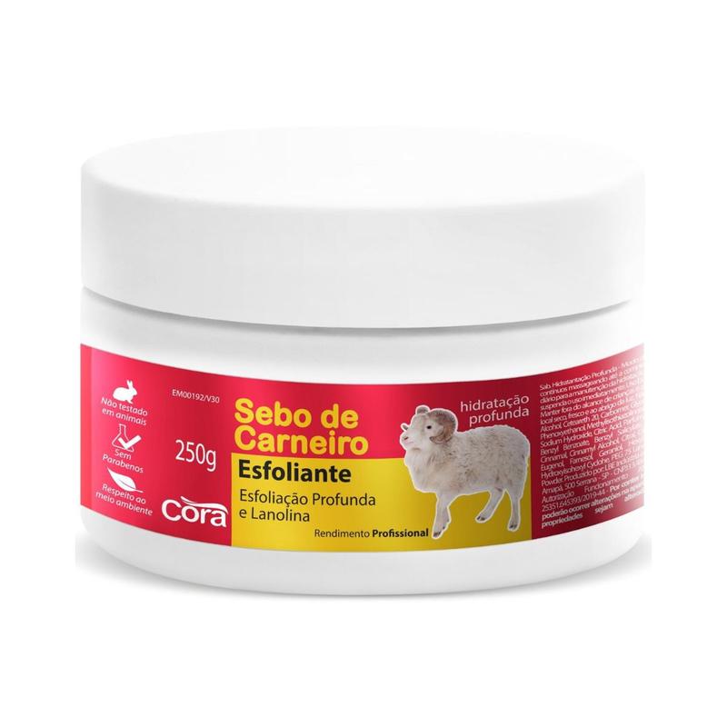 Creme Sebo de Carneiro Esfoliante Hidratante Pés Mãos e Cotovelos Cora ...