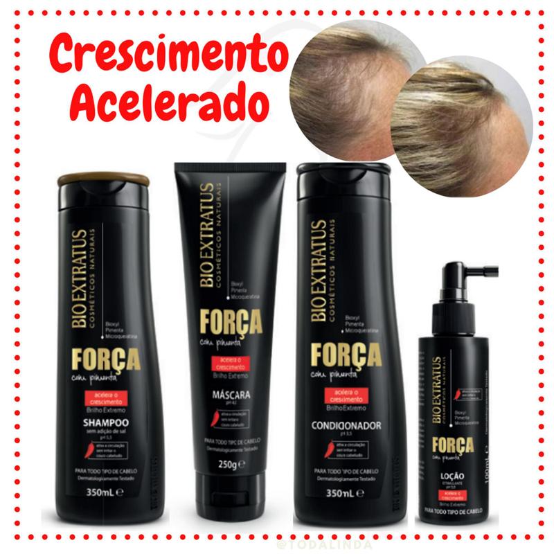 cresce cabelo Kit Bio Extratus Força com Pimenta (4 Produtos ...