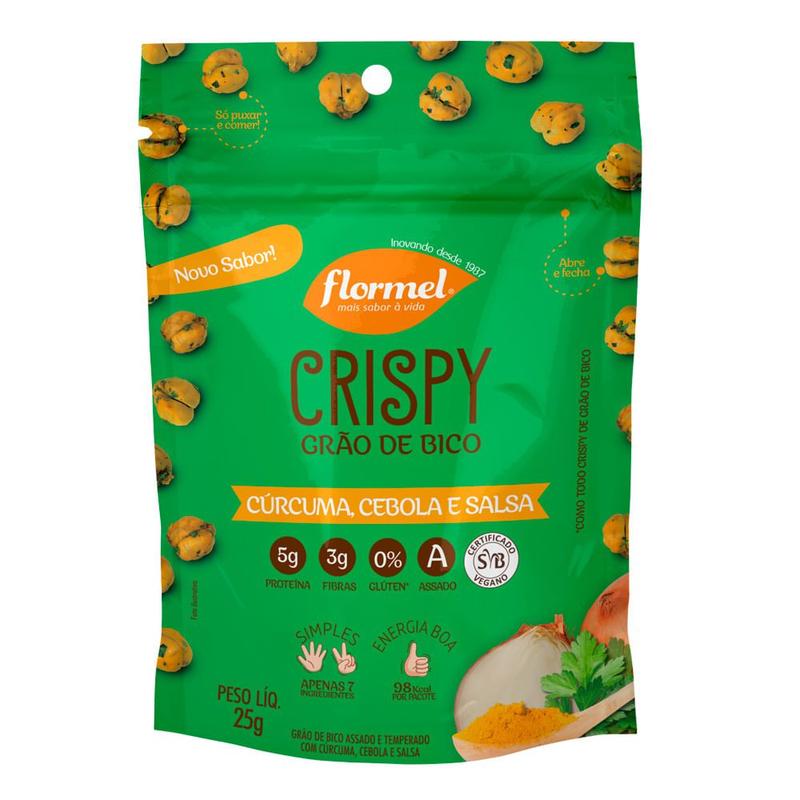 Crispy Grão de Bico Flormel Cúrcuma, Cebola e Salsa 25g - Comida Vegana ...
