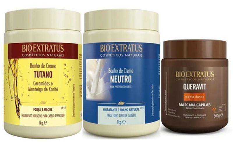 Cronograma Capilar Máscaras Tutano Neutro 1Kg Queravit - Bio Extratus - Kit de Tratamento para ...