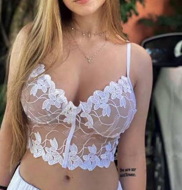 Cropped feminino tule bordado - filo modas - Blusa Cropped - Magazine Luiza