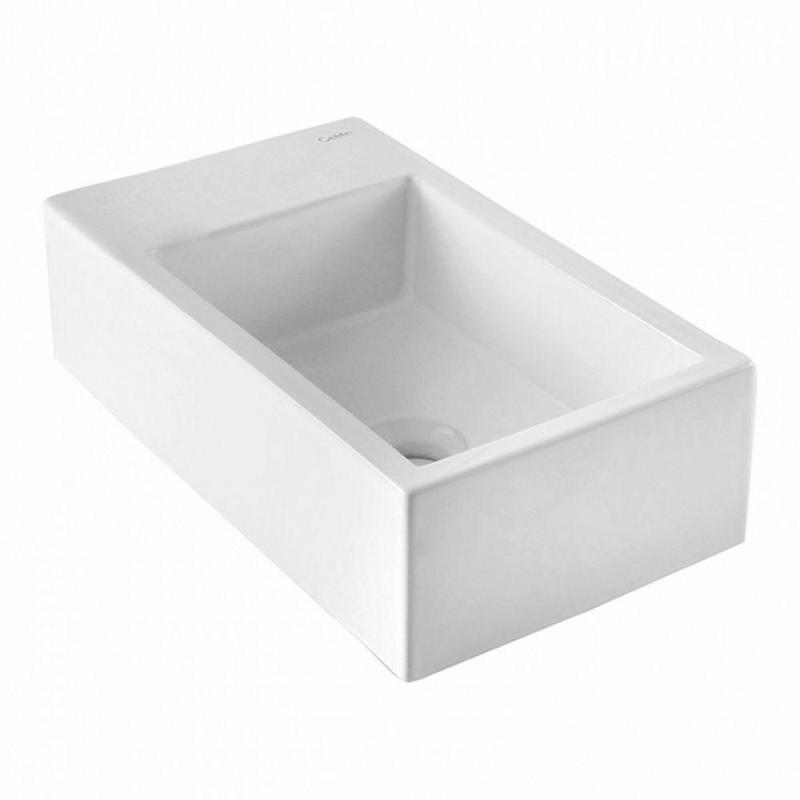 Cuba De Apoio Retangular Basic Curve 1 44x25cm Com Mesa Branco Celite ...