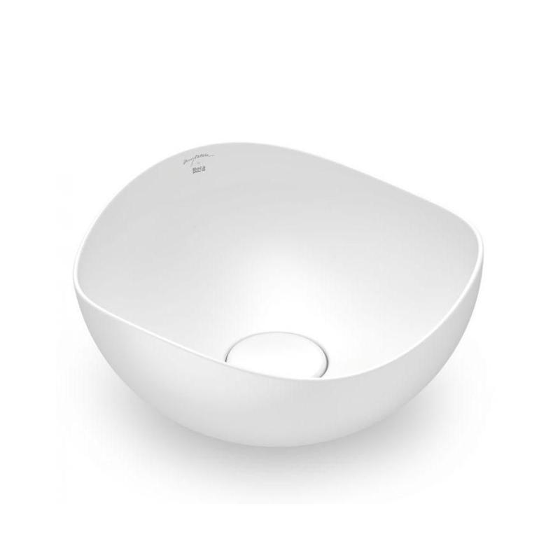 Cuba De Apoio Ruy Ohtake 37,5X37,5 Branco Matte Redonda - ROCA - Cuba ...