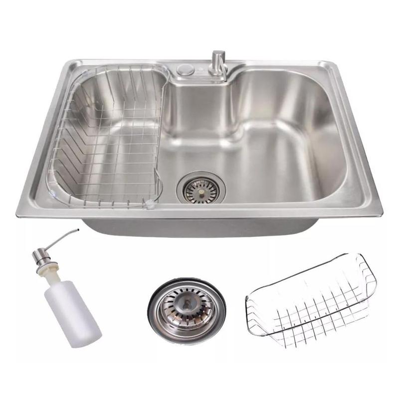 Cuba De Cozinha Inox Quadrada 50x40 De Embutir Para Pia Mesa E Bancada - Via Flix - Pia e Cuba ...