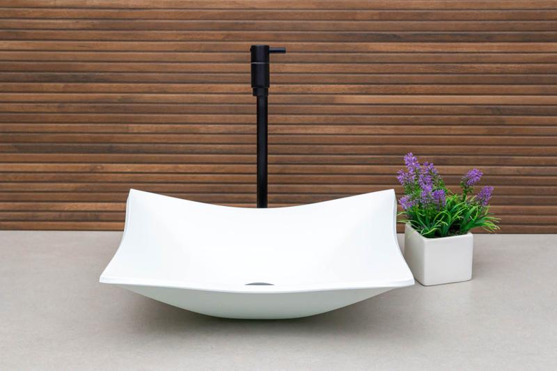 Cuba de Vidro Retangular 40cm p/ Pias Banheiros Lavabos - Cores Matte ...