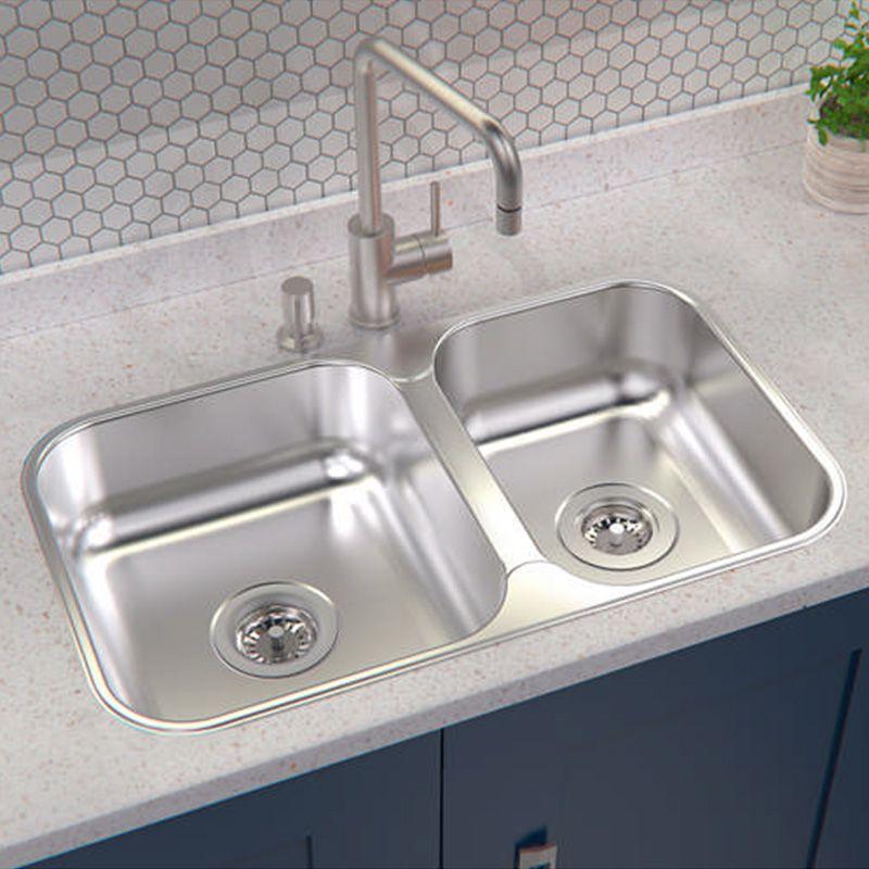 Cuba Dupla de Embutir/sobrepor Isis 2C 34-28 BS Aço Inox 69x40 c/ 2 ...