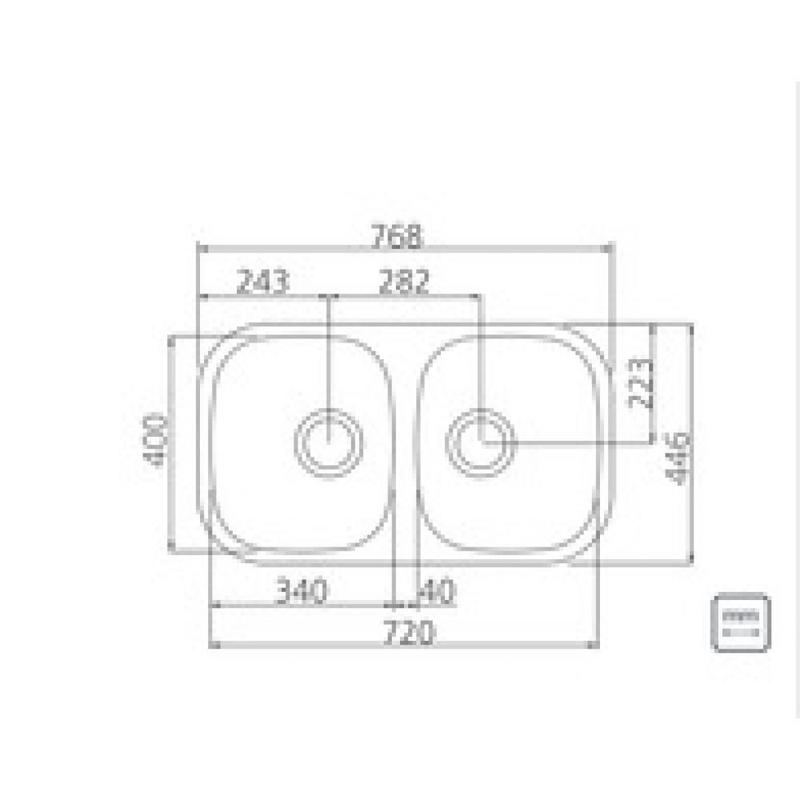 Cuba Dupla Retangular 2c 34 Bl Inox 76x44cm Acetinado Prime + Válvula 4 ...