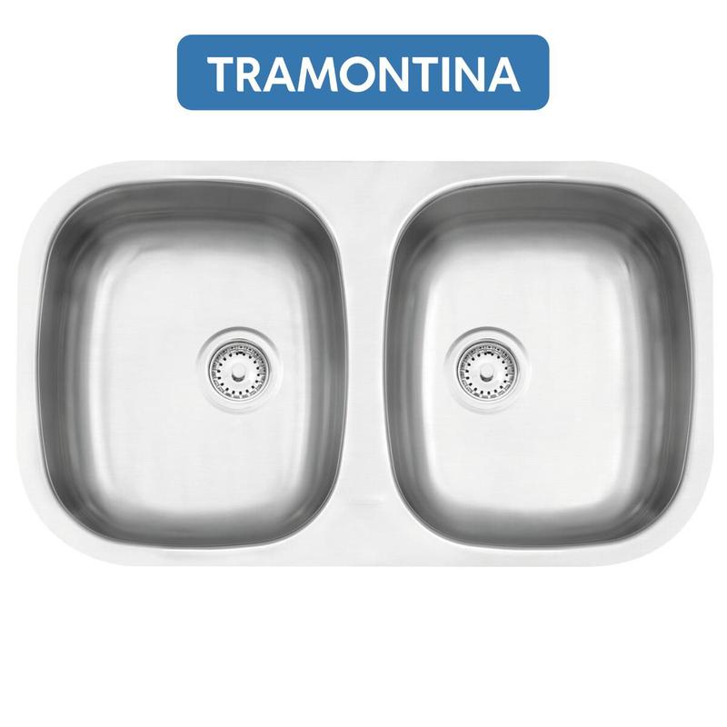 Cuba Dupla Tramontina de Embutir Isis 2C 34 BL 77x45 em Aço Inox ...