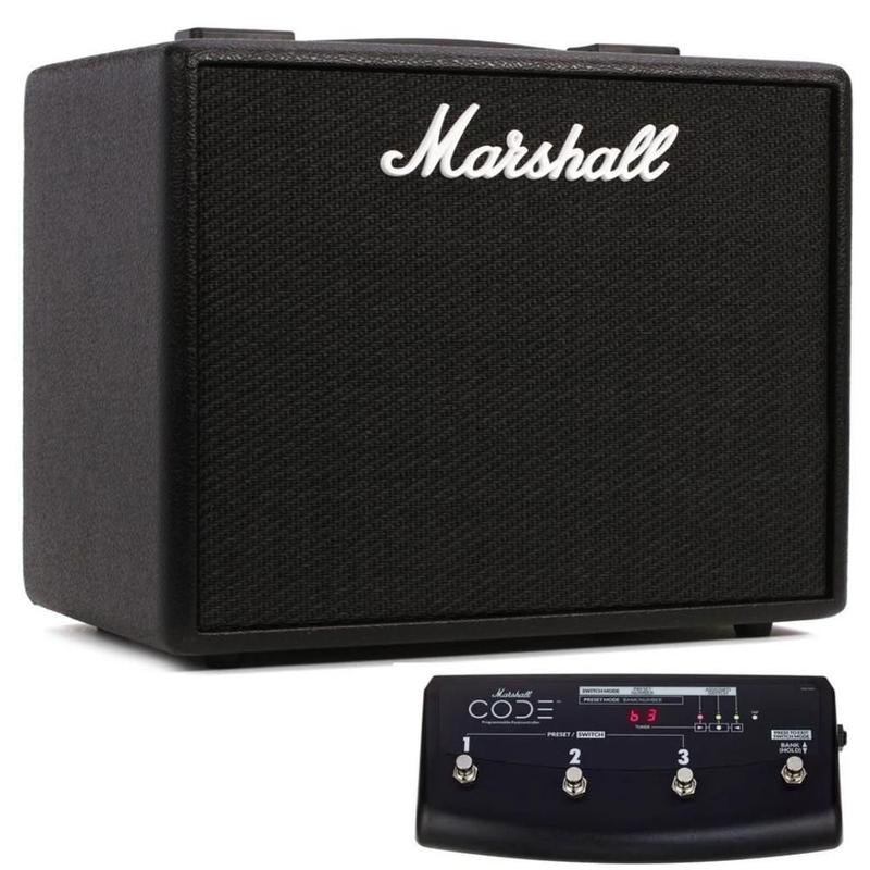 Cubo Amplificador Marshall Code 25 + Pedal PEDL 91009 - Pedal para Instrumentos de Corda ...