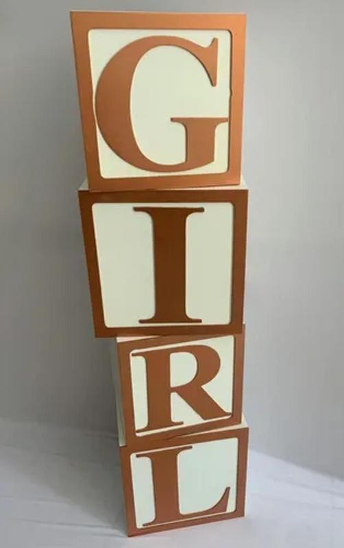 Cubo Girl Mdf Decoração De Festa Chá De Bebê Chá Revelação - Fonte e ...