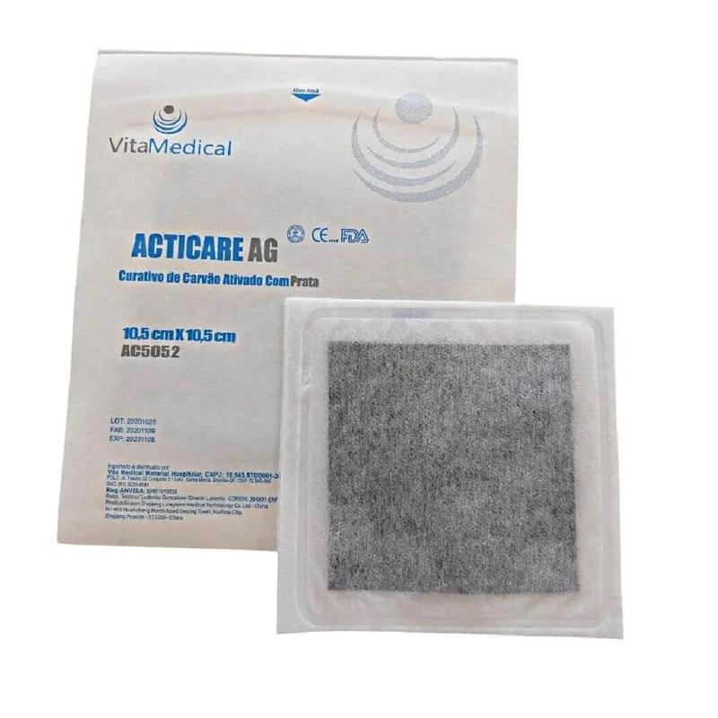 Curativo de Carvão Ativado com Prata Acticare AG 10,5x10,5 Vita Medical ...