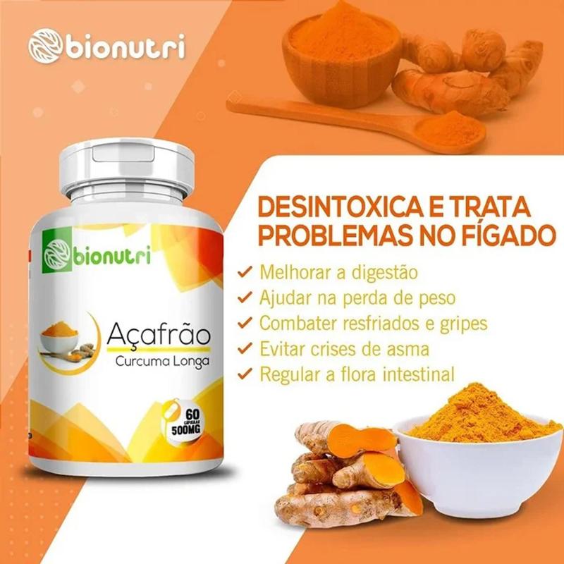 curcum longa 60 cápsulas 500mg Bionutri - Fitoterápicos - Magazine Luiza