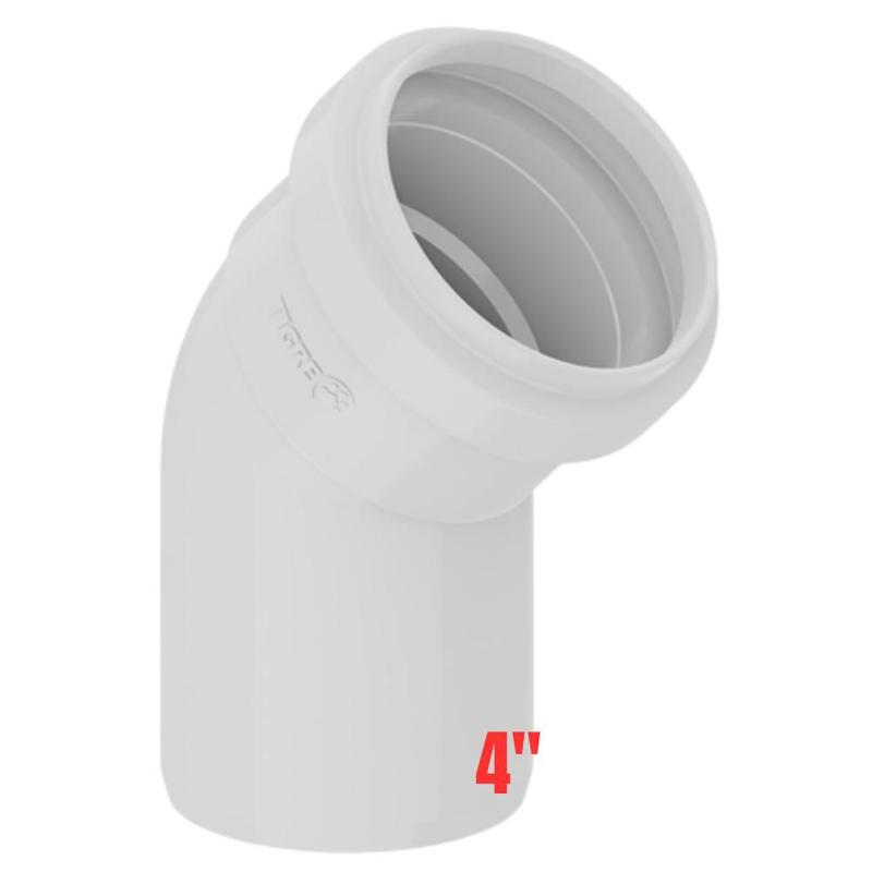 Curva De 45 Graus Curta PVC Branca Para Canos De Água De Esgoto De 4 ...