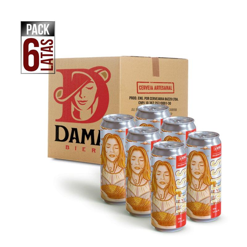 Dama Weiss Lata 473ml - 6UN - Dama Bier - Cerveja - Magazine Luiza