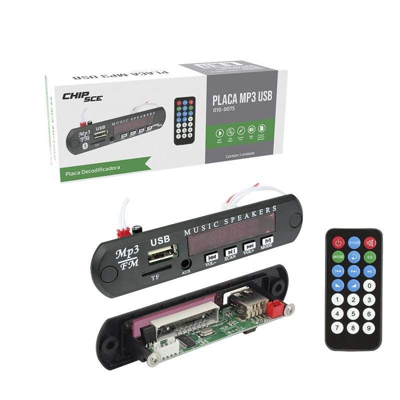 Decodificador Multiúso Usb/mp3/sd/fm/p2 E Controle Original - CHIPSCE ...