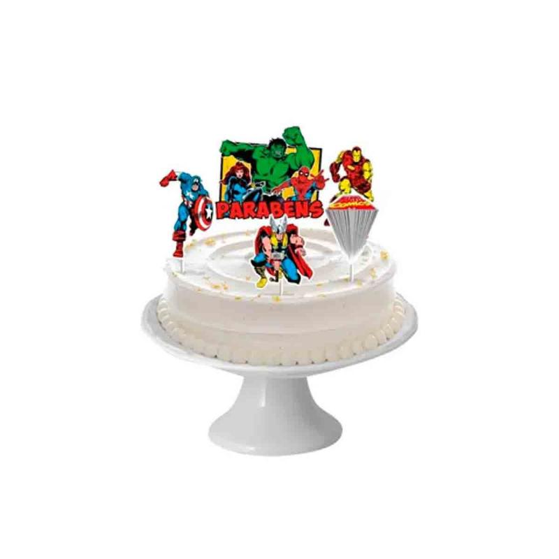 Decoração de Bolo Cenário Marvel Quadrinhos Regina 5und - Kit Decoração ...