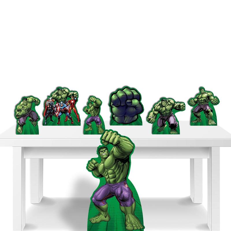 Decoração de Festa Aniversário Cenário Heróis Totem + Display - Hulk ...